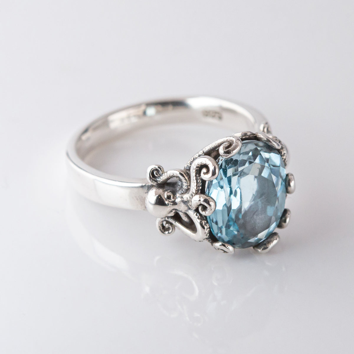 Topaz Twin Octopus ring in Sterling Silver – Nick Von K