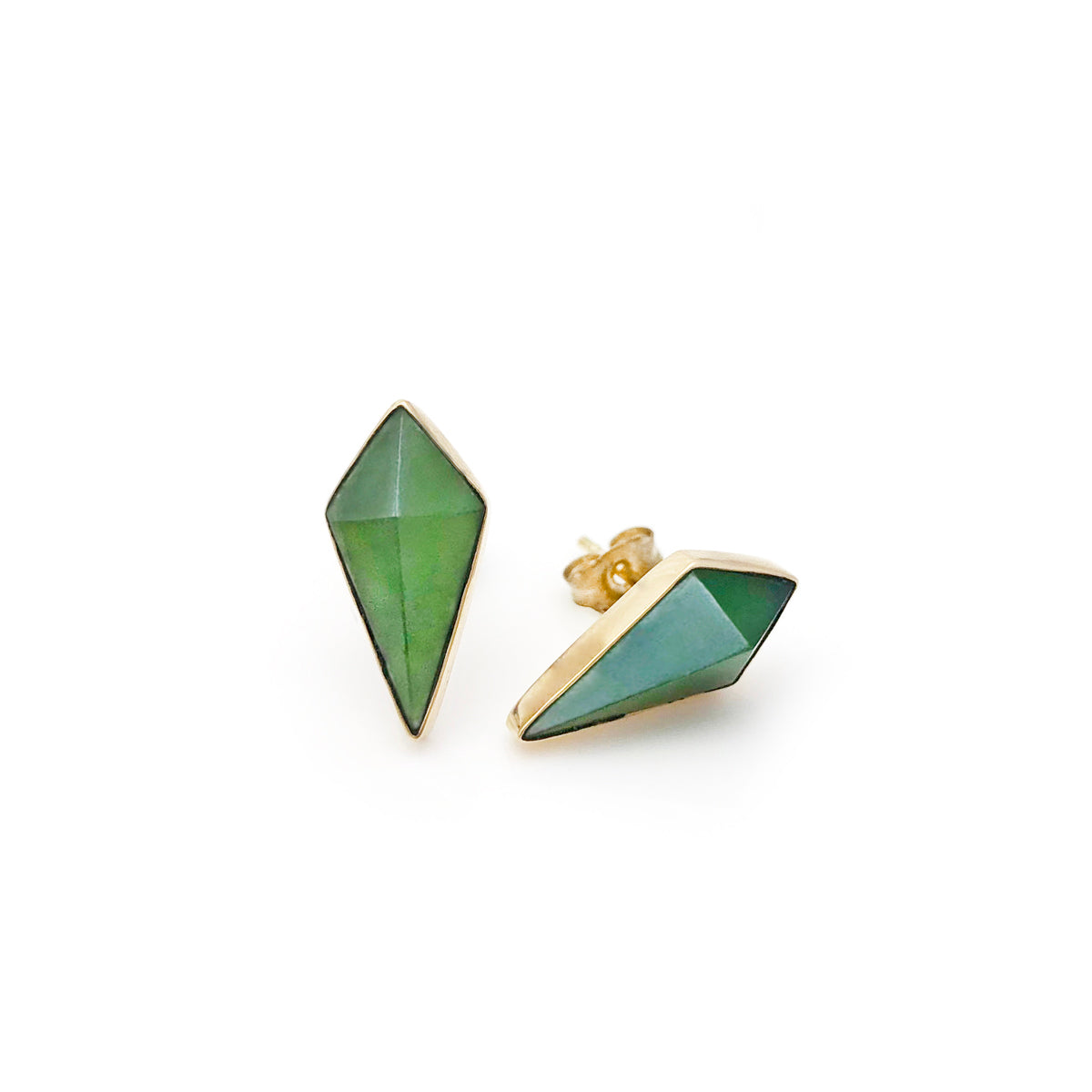 14 carat Gold Pounamu Pinnacle Studs – Nick Von K