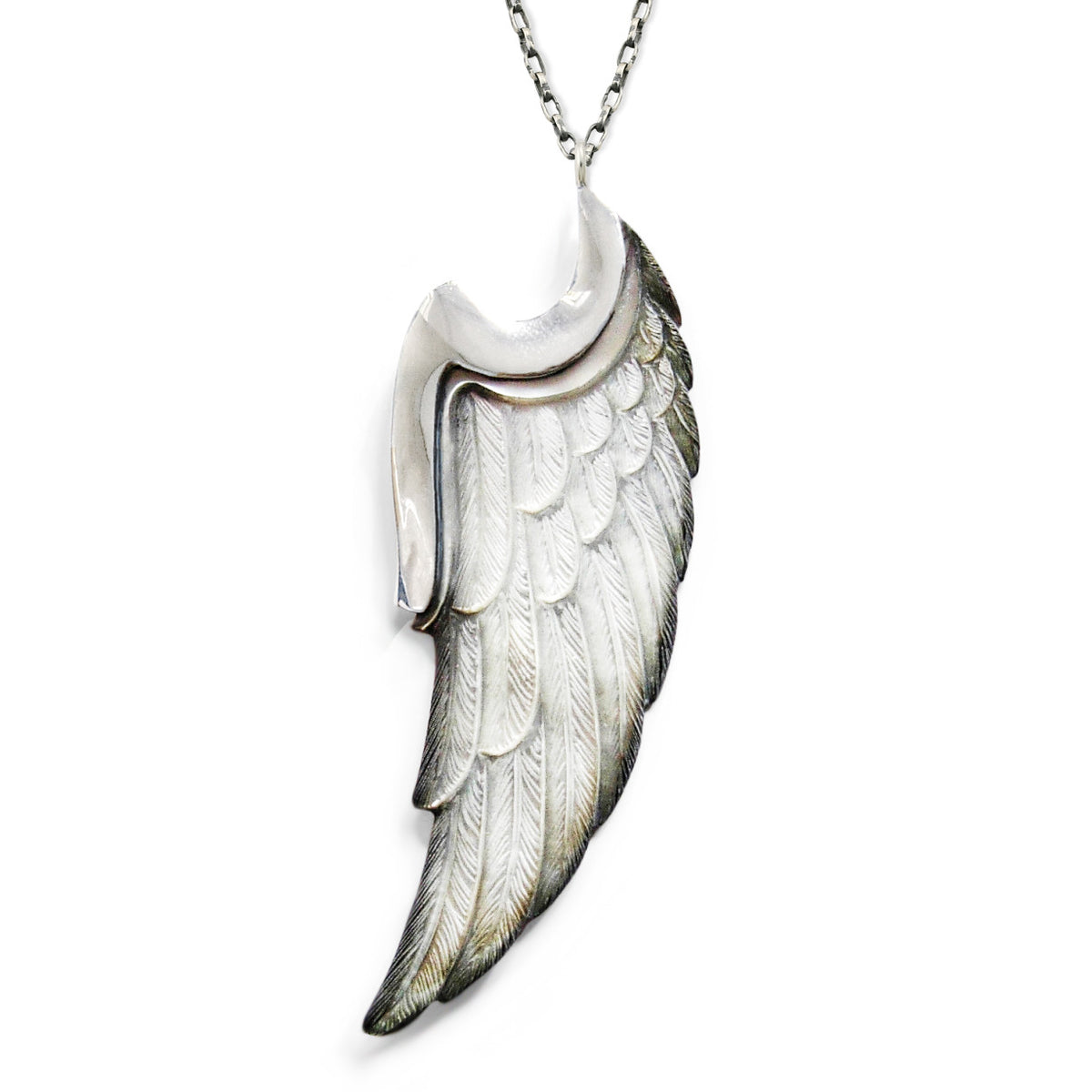 Angel Wing Pendant carved from Mother of Pearl – Nick Von K
