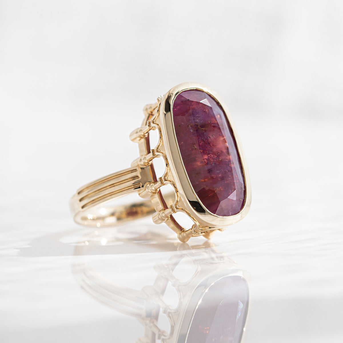 9.75 Celestial Ruby Colosseum ring in 9 carat Yellow Gold – Nick Von K