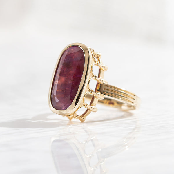 9.75 Celestial Ruby Colosseum ring in 9 carat Yellow Gold – Nick Von K